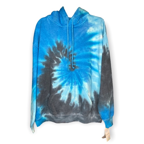 dreamsicle | Tops | Groovy Dreamsicle L Tie Dye Hoodie Blue Spiral ...